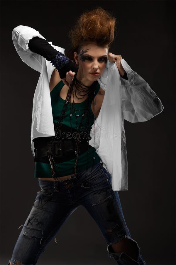 Glam punk girl stock photo. Image of haired, european - 14135366