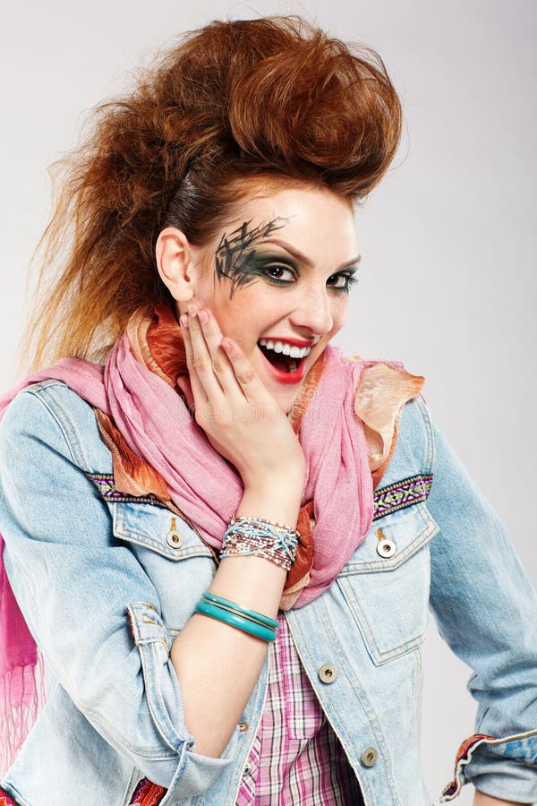 Glam punk girl stock photo. Image of 70th, model, female - 14135544