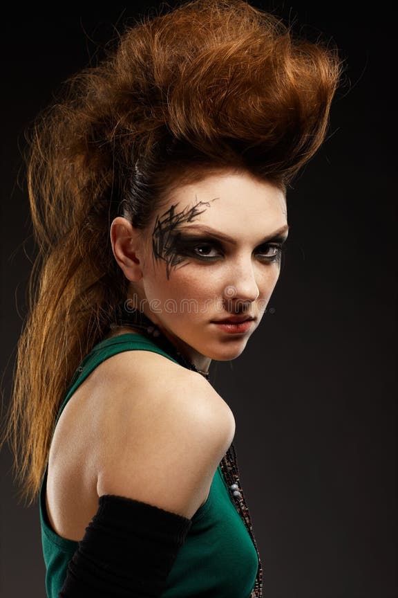 Glam punk girl stock photo. Image of hair, girl, modern - 15074458