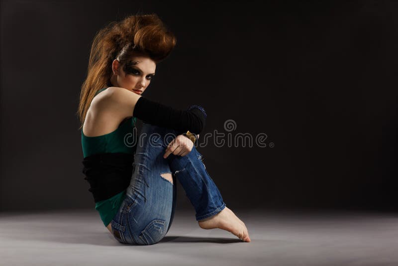 Glam punk girl stock photo. Image of haired, modern, glam - 15074466