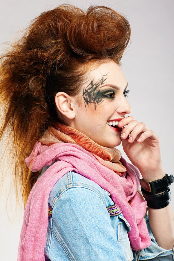 Glam punk girl stock image. Image of 70th, bracelet, fashion - 15410043