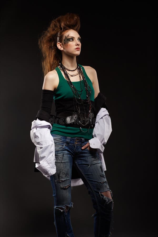 Glam punk girl smoking stock photo. Image of lifestyle - 18114632
