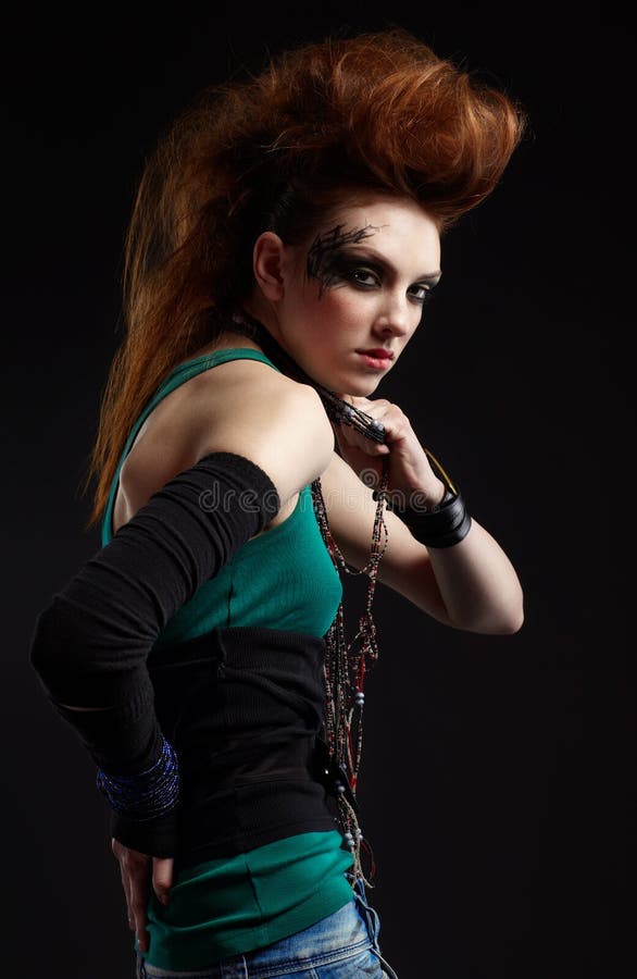 Glam punk girl stock photo. Image of ginger, haired, girl - 16032594