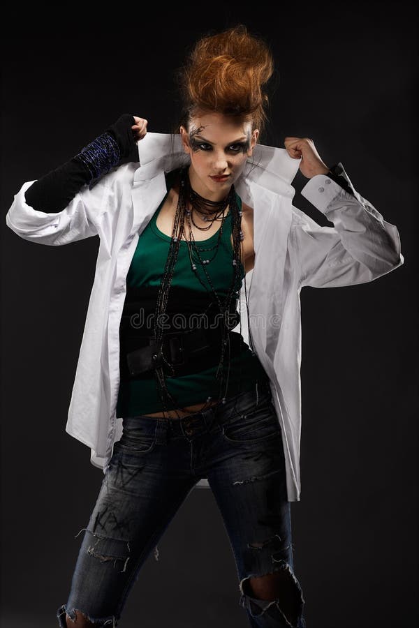Glam punk girl stock image. Image of agressive, culture - 16032601