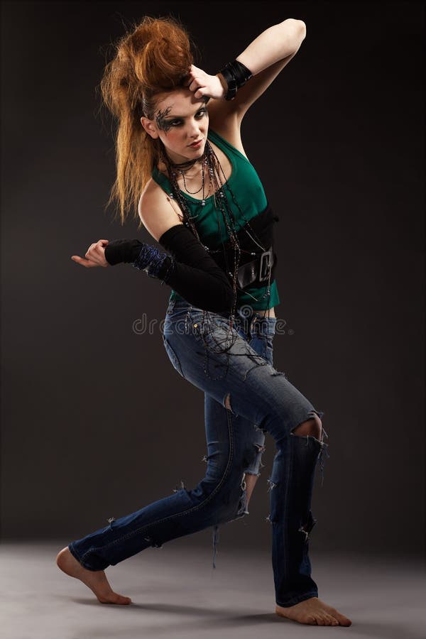 Glam punk girl stock photo. Image of culture, jeans, modern - 16032614