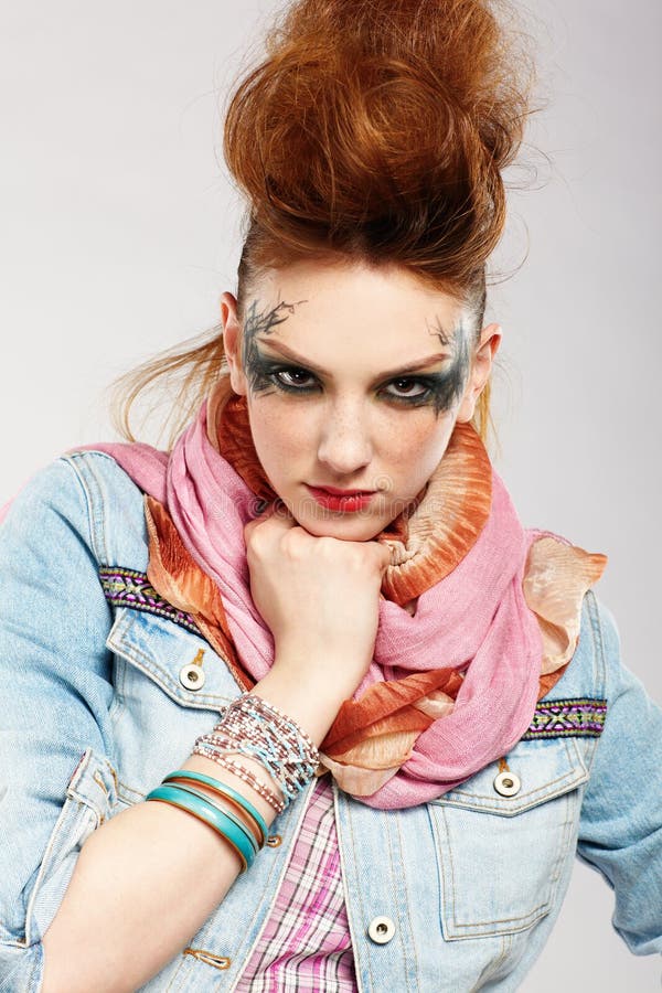 Glam punk girl stock image. Image of fashion, glam, pink - 16032639