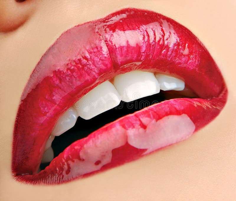 Glam wine-coloured lips. stock image. Image of makeup - 2246199