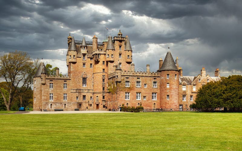 Glamis Castle in Scotland with Dramatic Sky Stock Photo - Image of ...