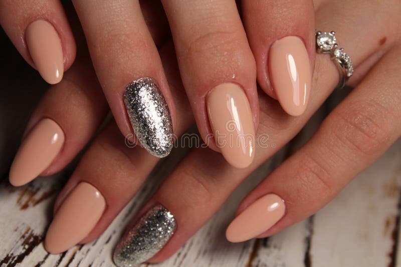 Glamorous beige manicure stock photo. Image of style - 118271508