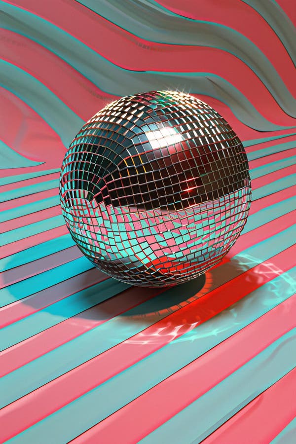 Glamorous Disco Ball Casting Vibrant Hues Stock Photo - Image of disco ...