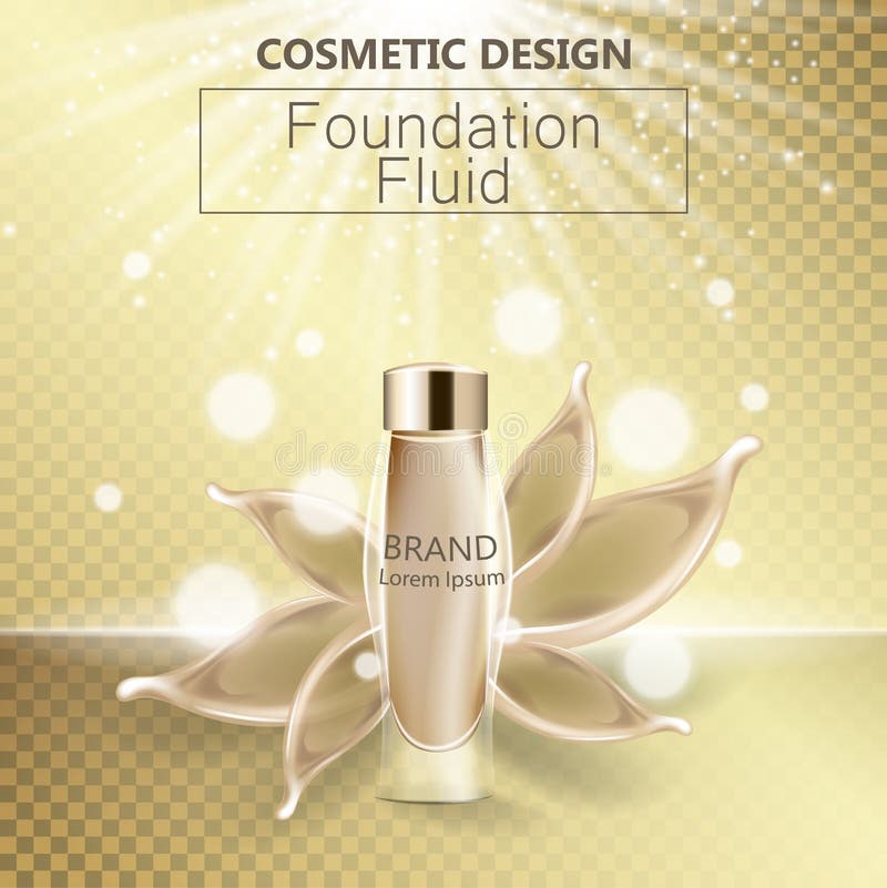 Glamorous Foundation Ads, Glass Bottle with Foundation and Foundation ...