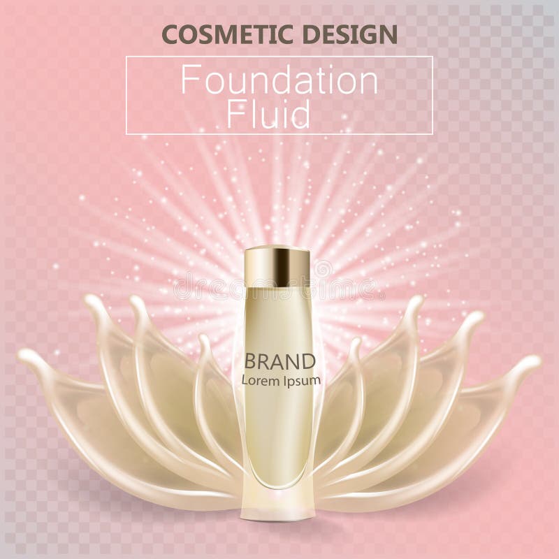 Glamorous Foundation Ads, Glass Bottle with Foundation and Foundation ...