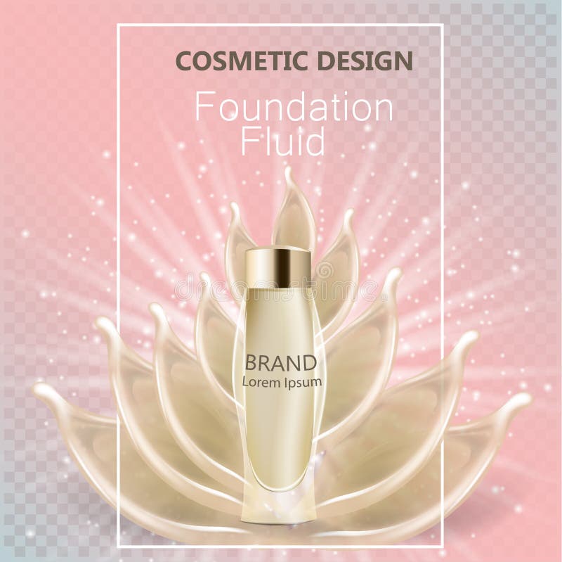 Glamorous Foundation Ads, Glass Bottle with Foundation and Foundation ...
