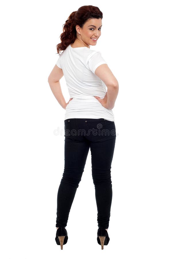 Glamorous Girl Turning Back and Looking at You Stock Image - Image of ...