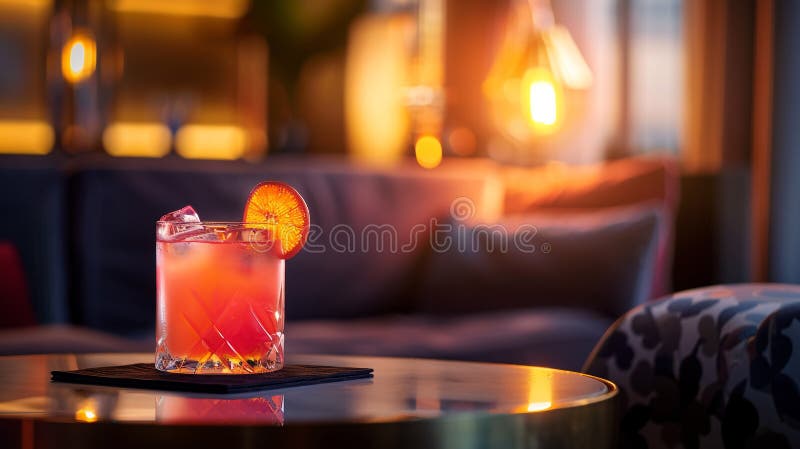 Glamorous Hotel Cocktail Bar with Sophisticated Atmosphere Stock ...