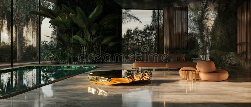 Glamorous Interior Design Showcasing Metallic Gold Accents in a ...