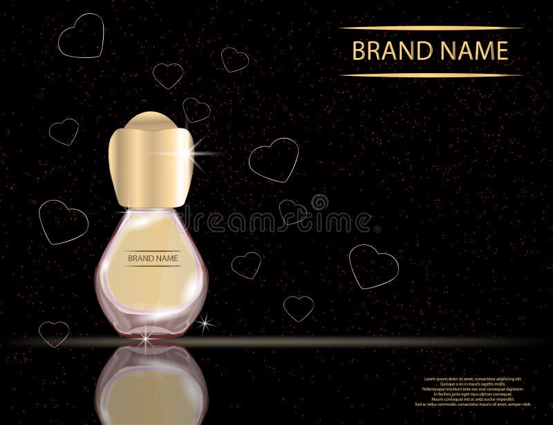 Glamorous Perfume Glass Bottle on the Sparkling Effects Backgro Stock ...