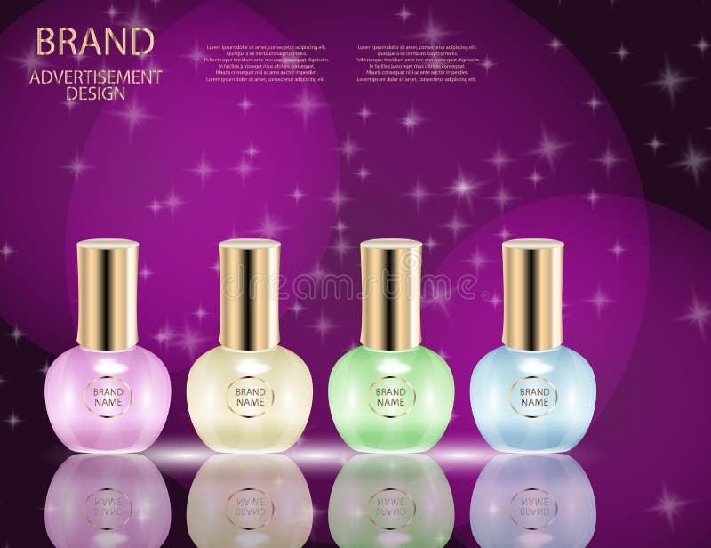 Glamorous Perfume Glass Bottles on the Sparkling Effects Background ...