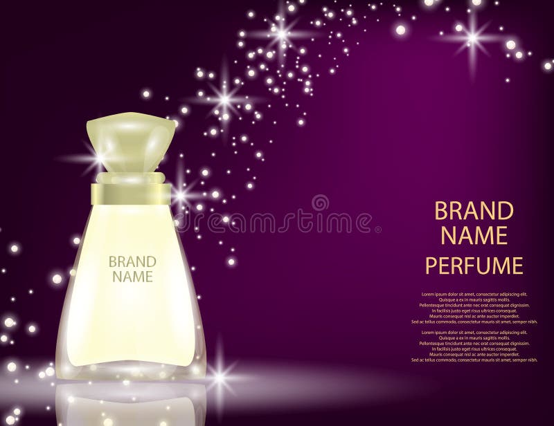 Glamorous Perfume Glass Bottles on the Sparkling Effects Background ...