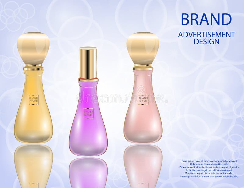 Glamorous Perfume Glass Bottles on the Sparkling Effects Background ...