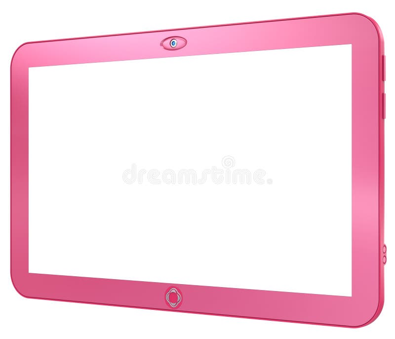 Glamorous Pink Tablet PC Isolated on White Background. Abstract Stock ...