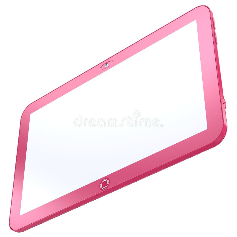 Glamorous Pink Tablet PC Isolated on White Background. Abstract Stock ...