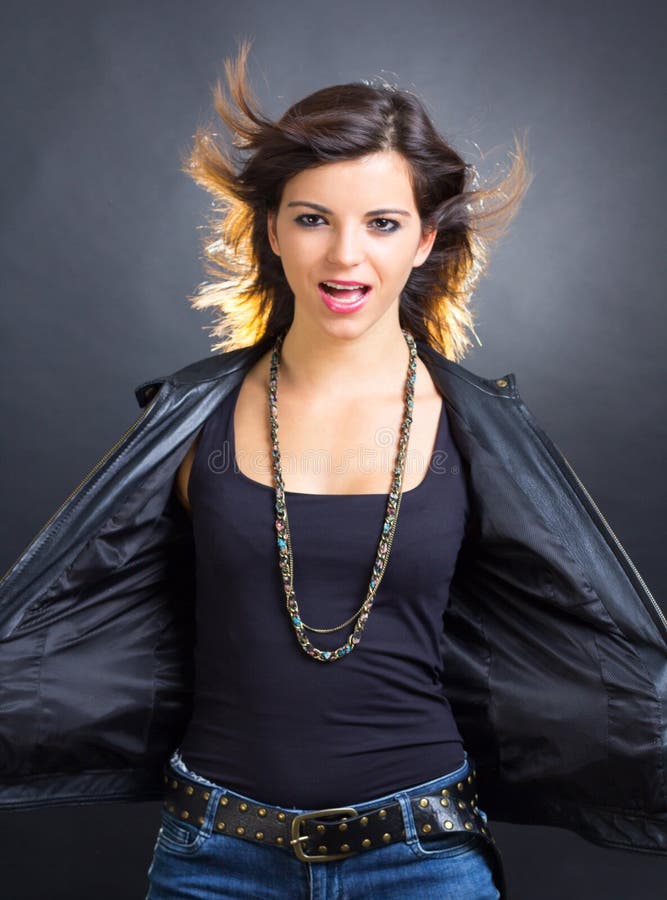 Glamorous rocker girl stock photo. Image of face, natural - 45840274