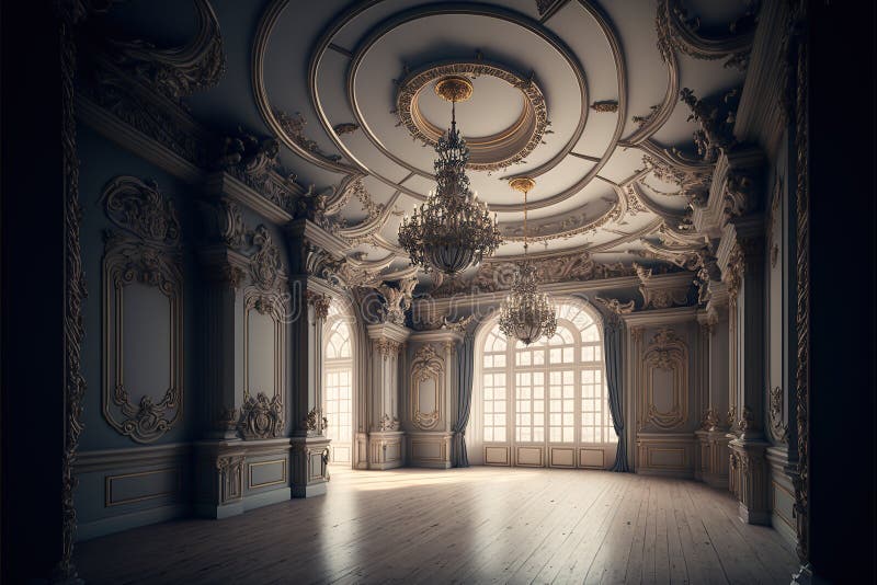 Glamorous Rococo Baroque Ballroom Generated by AI Stock Illustration ...
