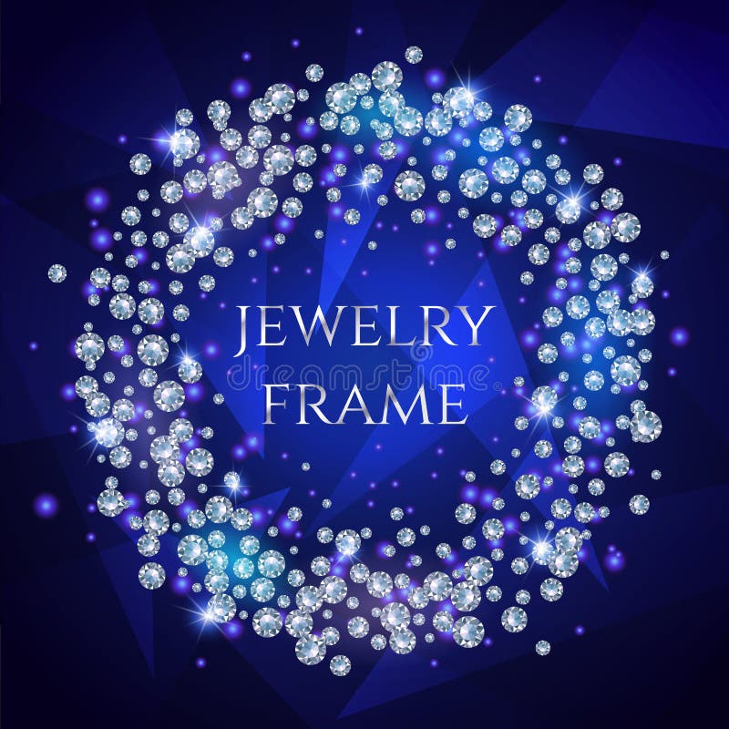 Glamorous Round Frame of Sparkling Diamonds. Stock Vector ...