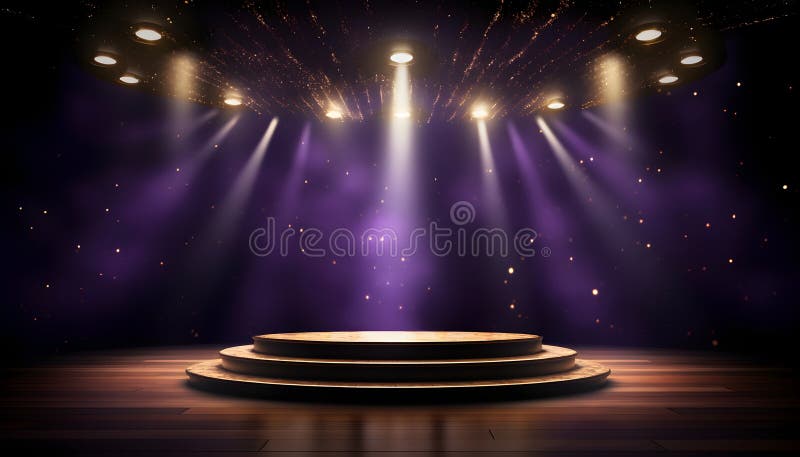 Glamorous Stage Full of Spotlights Podium Platform, Realistic 3d ...