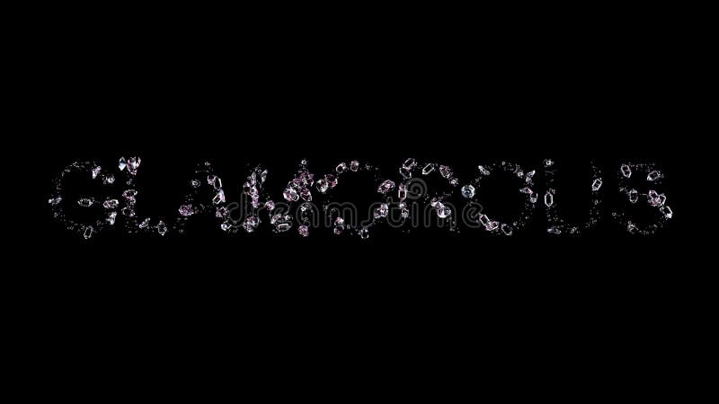 Glamorous - Text Made of Diamonds, on Black Backdrop, Isolated - Object ...