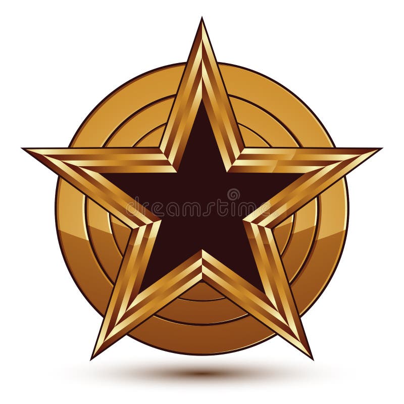 Glamorous Vector Template with Pentagonal Black Star Symbol with Stock ...