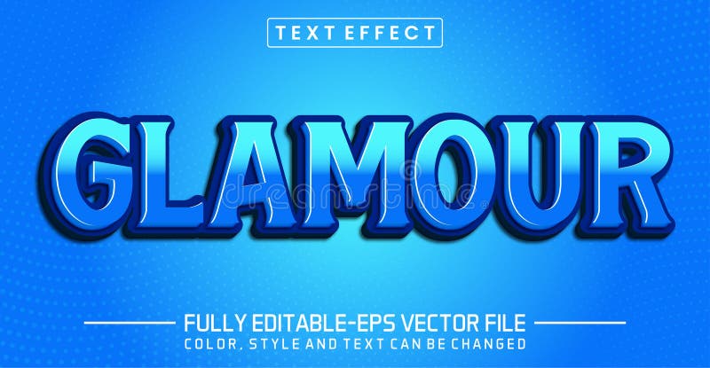 Glamour Blue Font Text Effect Editable Stock Vector - Illustration of ...