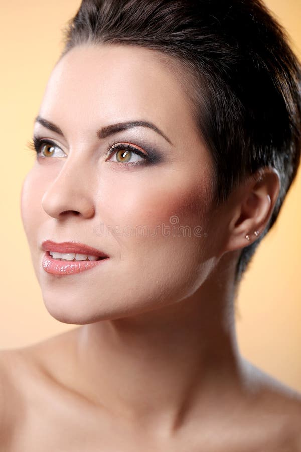 Glamour and Gorgeous Brunette Showing Her Body Stock Photo - Image of ...