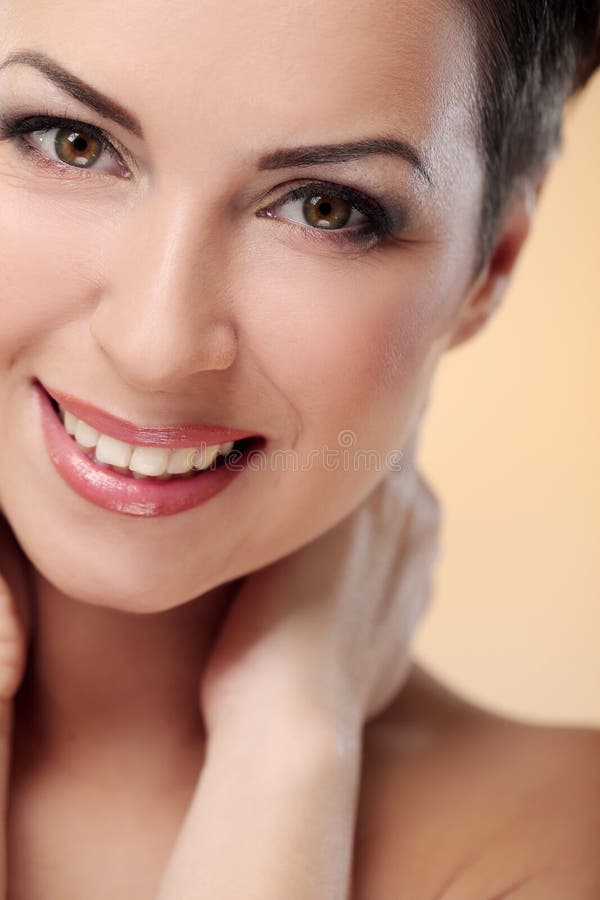 Glamour and Gorgeous Brunette Showing Her Body Stock Photo - Image of ...