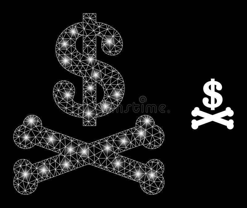 Polygonal 2D Mesh Dead Dollar with Glare Spots Stock Vector ...