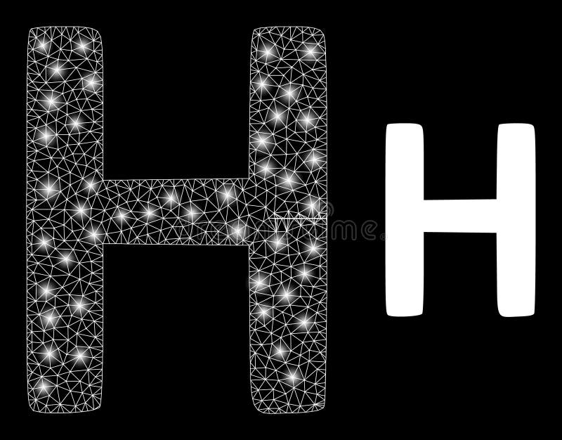 Polygonal Network Mesh Eta Greek Symbol with Light Spots Stock Vector ...