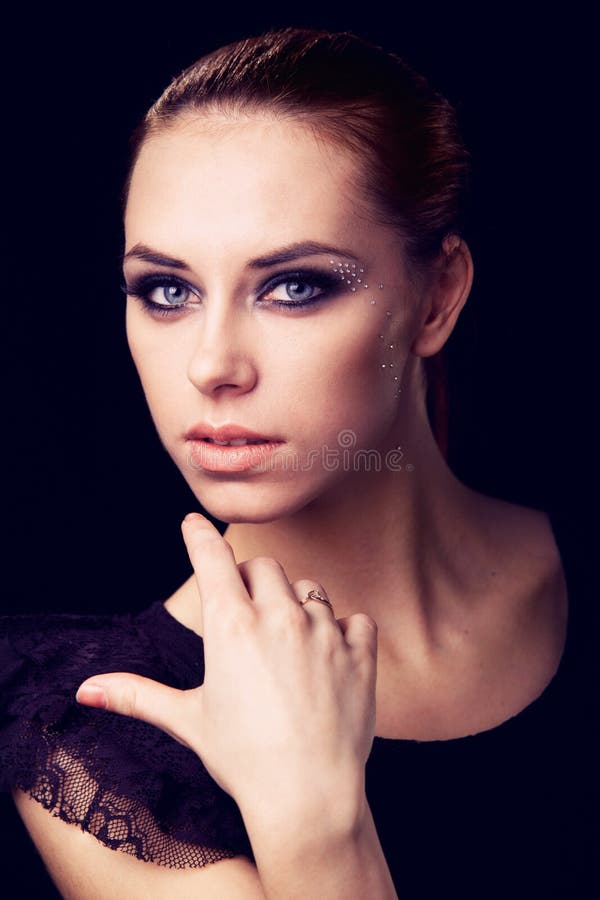Glamour portrait stock photo. Image of caucasian, hand - 23816364