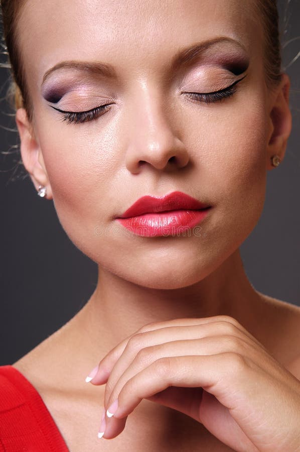 Glamour Portrait of Beautiful Woman Stock Image - Image of candid ...