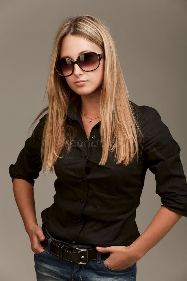 Glamour Portrait of Beautiful Woman Stock Photo - Image of fashionable ...