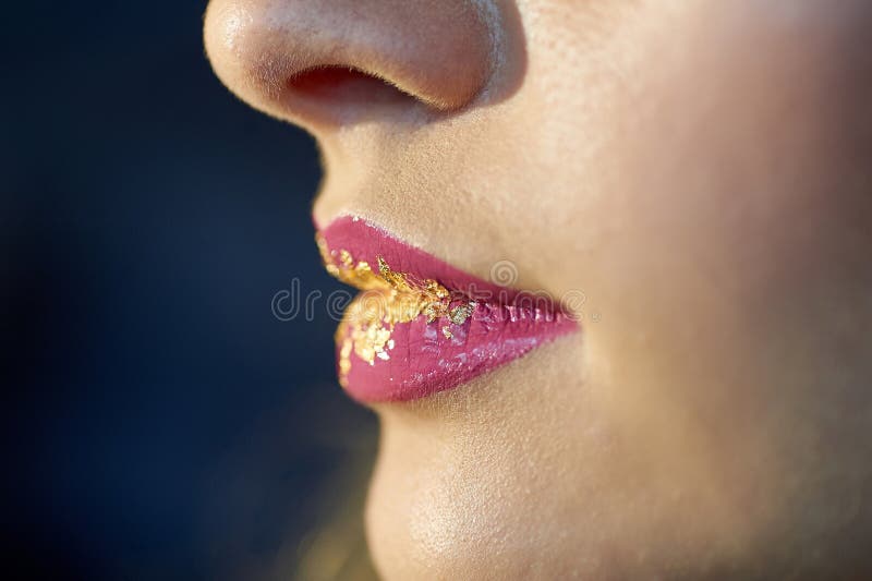 Glamour Red Gloss Lips Moving Up Stock Photo - Image of lips, moving ...