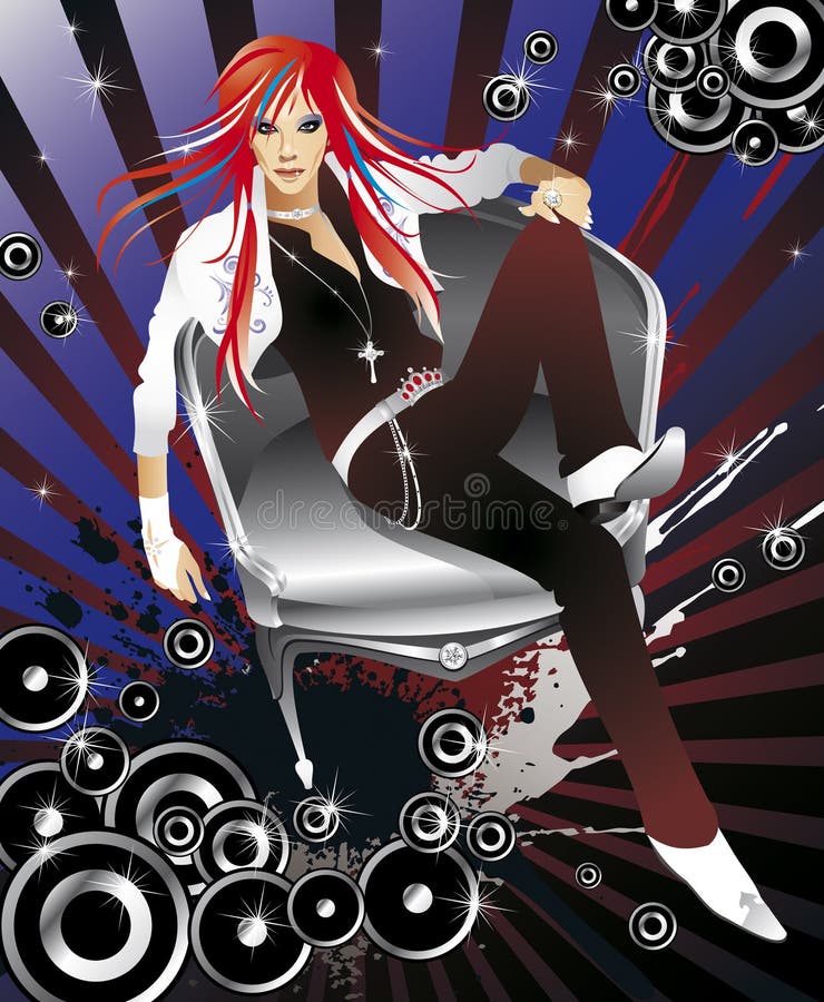 Hot disco girl stock vector. Illustration of female, decoration - 8014897