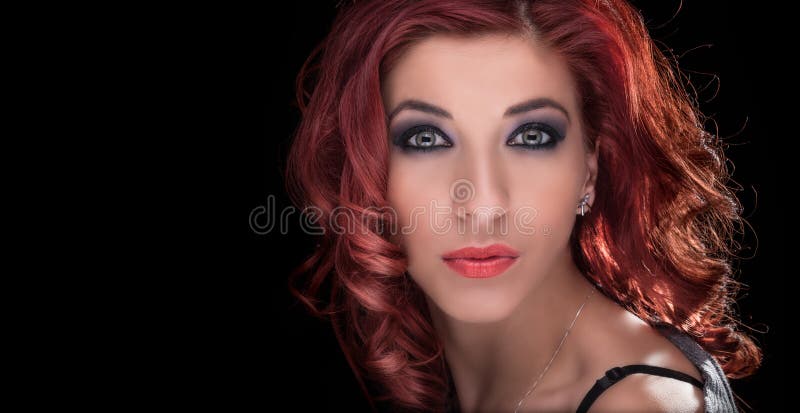 Glamour Shot of a Very Nice Redheaded Lady Stock Image - Image of ...