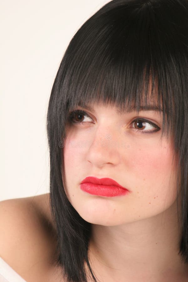 Glamour teen headshot stock image. Image of dark, eyes - 10407639