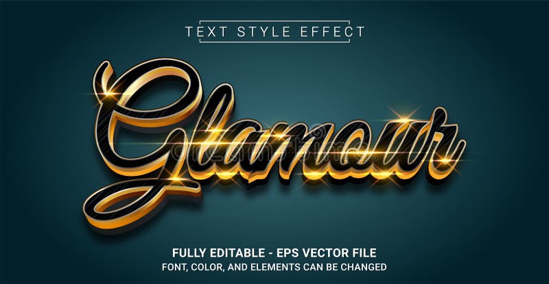 Glamour Text Style Effect. Editable Graphic Text Template Stock Vector ...