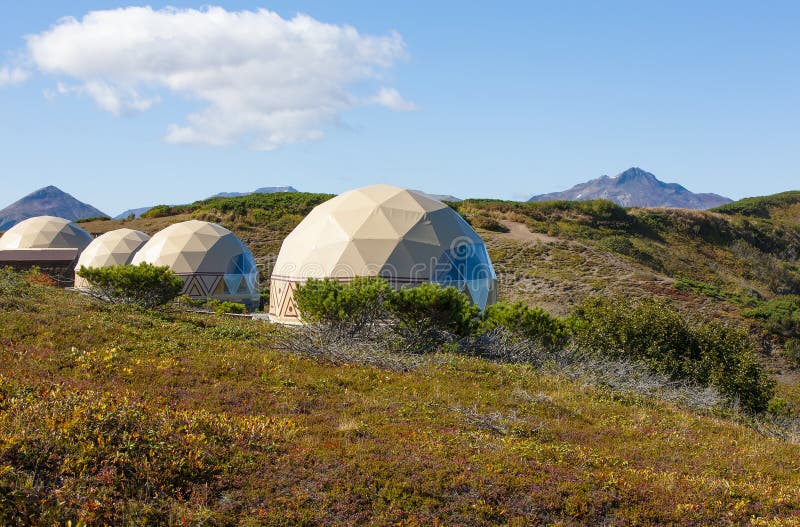 Glamping on the Slope of a Volcano in Autumn on the Kamchatka Peninsula ...