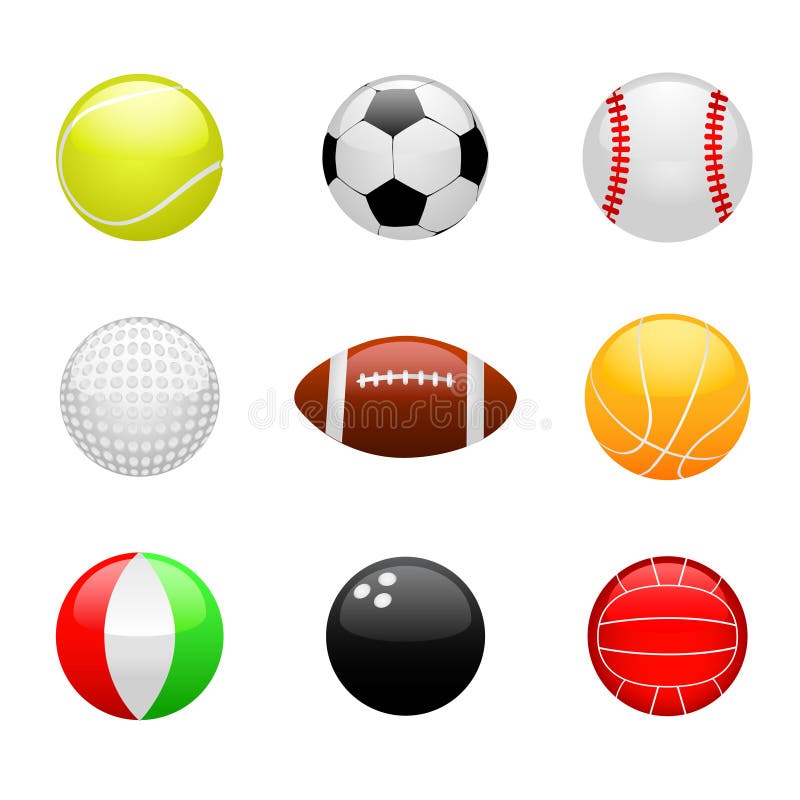 Olika Setsportar För Bollar Stock Illustrationer - Illustration av ...