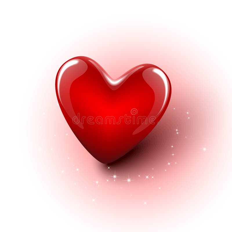 Glanzend 3d Vector Rood Hart Stock Illustratie - Illustration of ...