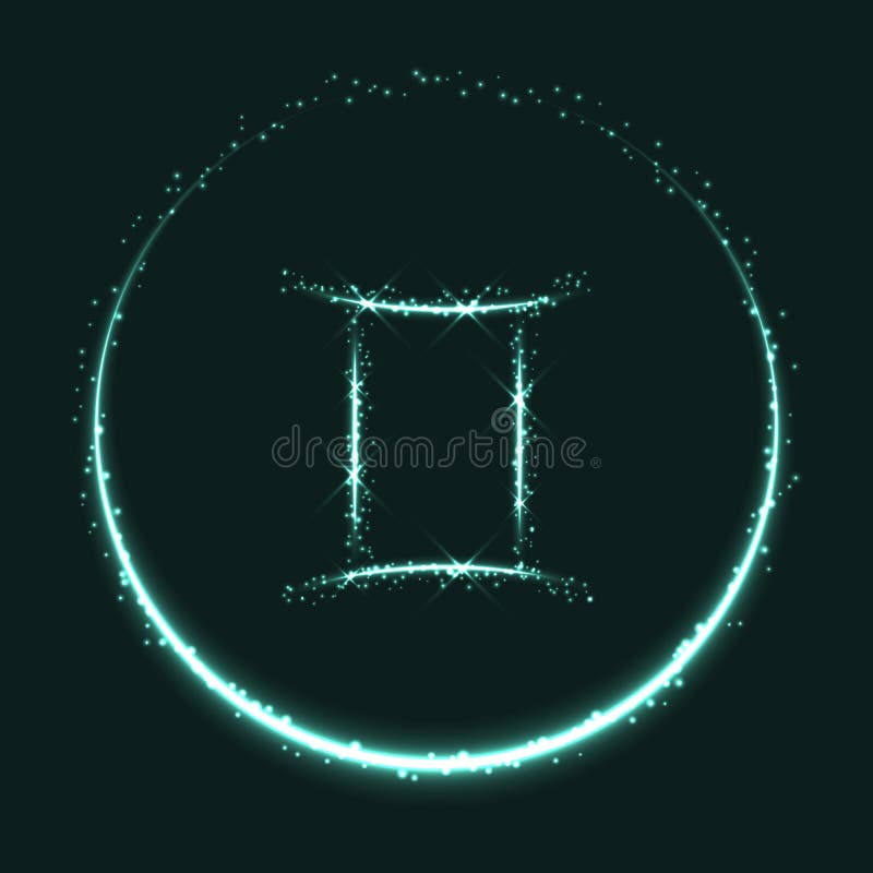 Glanzend Vector Astrologisch Symbool Van Tweeling Vector Illustratie ...