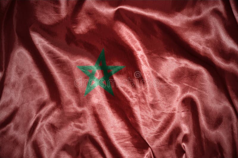 Glanzende Marokkaanse vlag stock afbeelding. Image of marokkaans ...